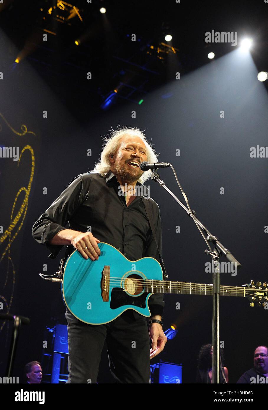 Barry Gibb performing live at the O2 Arena in London Stock Photo - Alamy