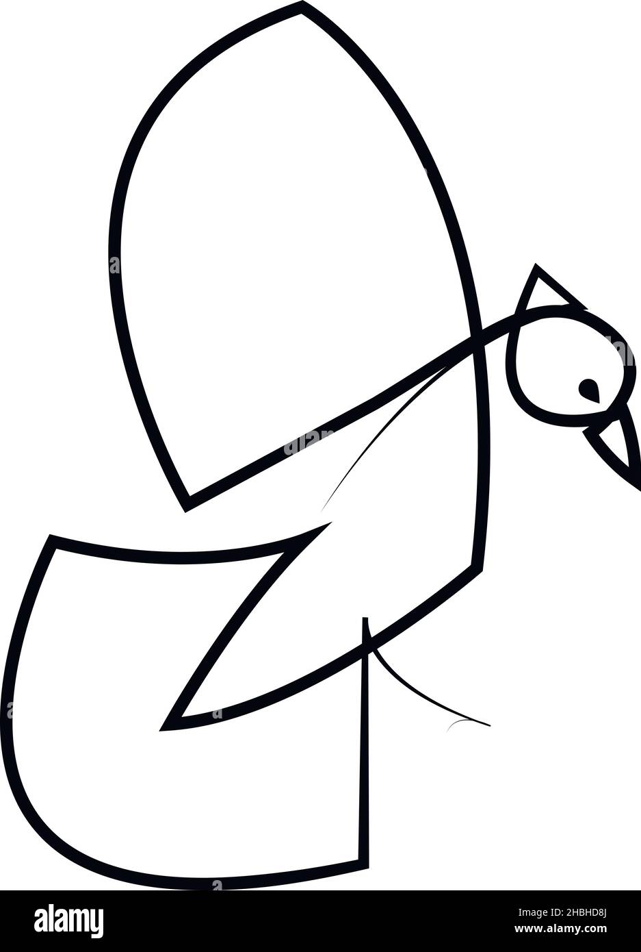 One line sparrow flies design silhouette.Hand drawn minimalism style ...