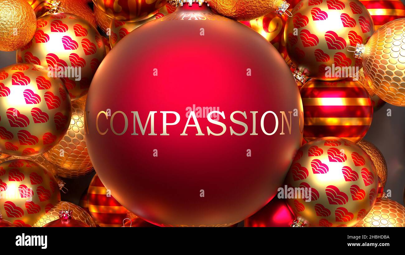 Christmas Compassion - dozens of golden rich and red Holiday ornaments ...