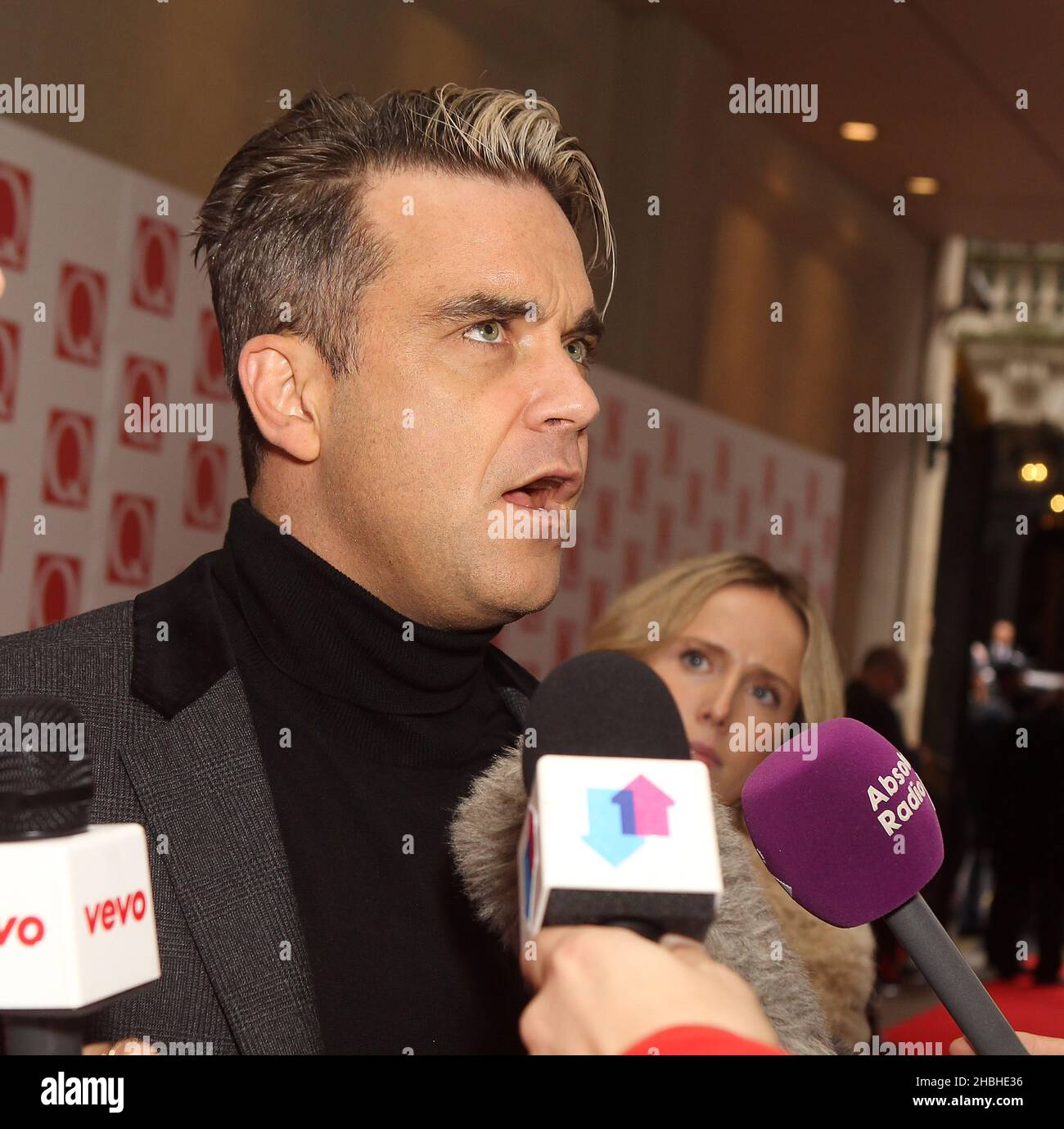 Robbie Williams attends the Q Awards at the Grosvenor House Hotel in ...