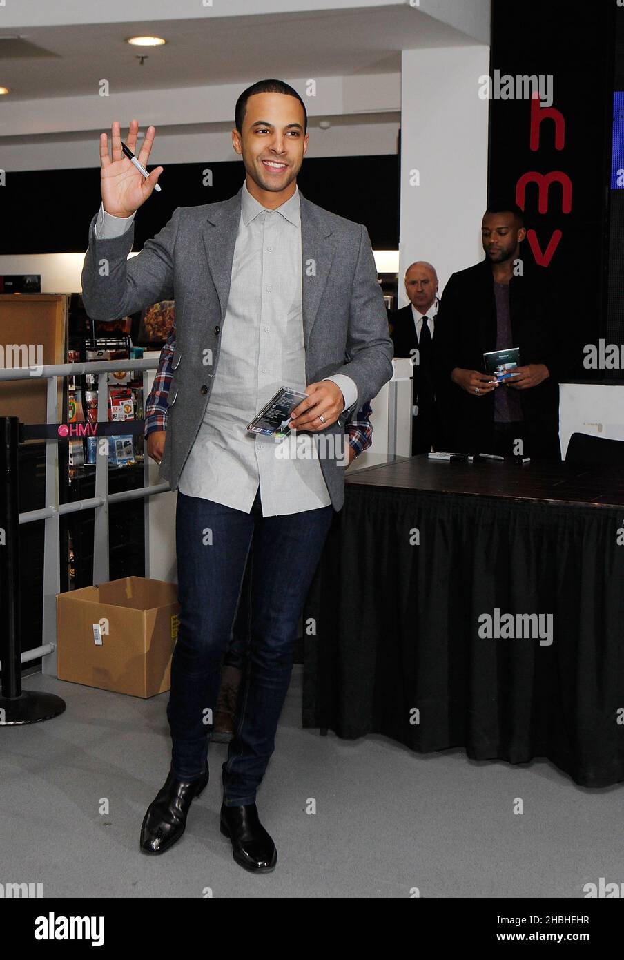 Marvin Humes of Boyband JLS arriving at the signing of their album ...