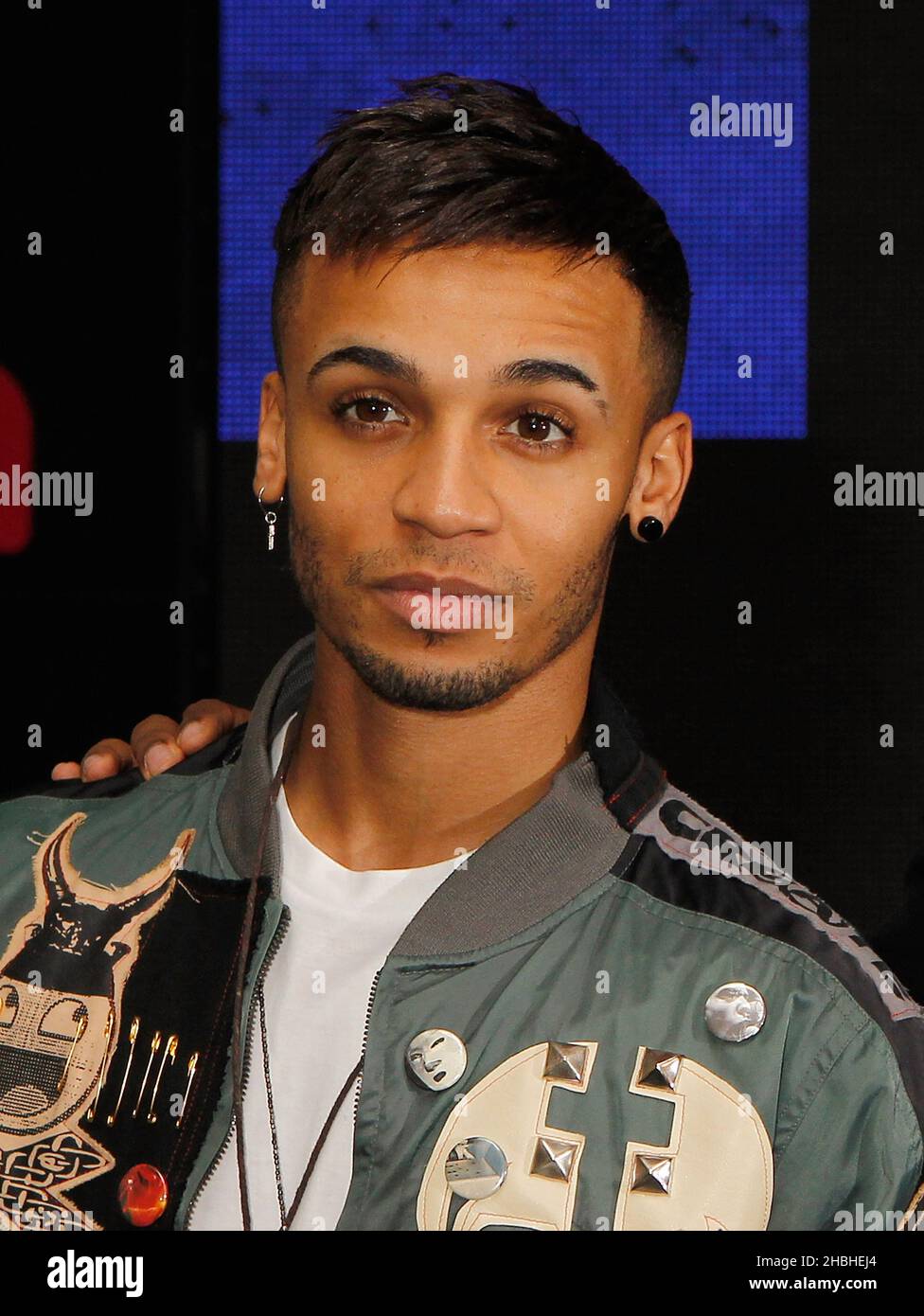 Aston Merrygold of Boyband JLS at the signing of their album 'Goodbye ...