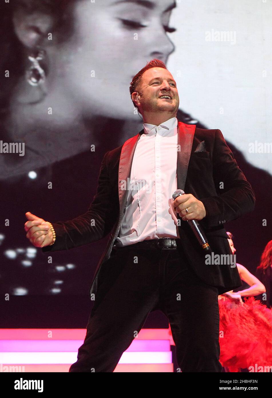 Mikey Graham of Boyzone performs on stage at the 02 Arena in London ...