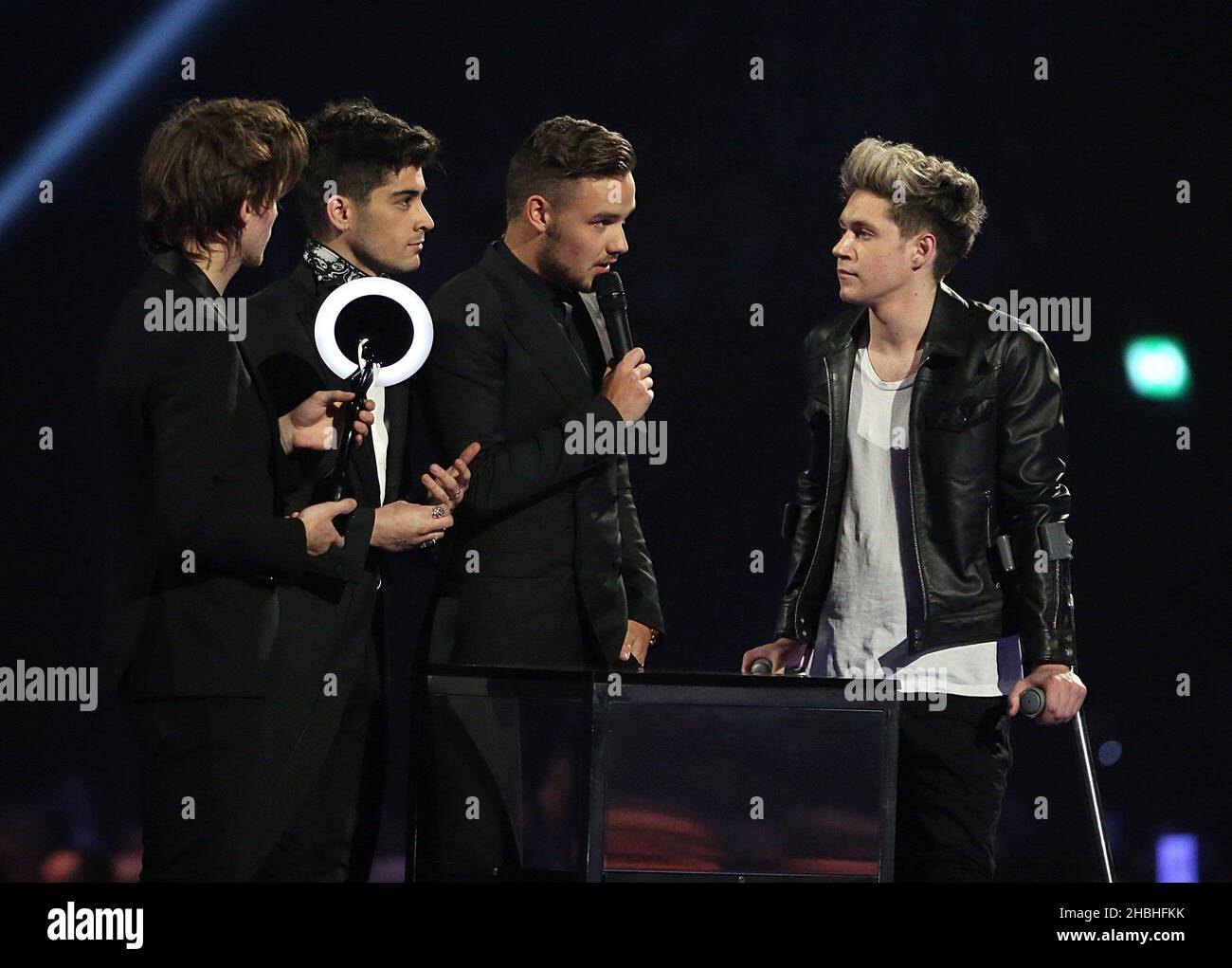 One Direction on stage with the award for Critics' Choice during the ...