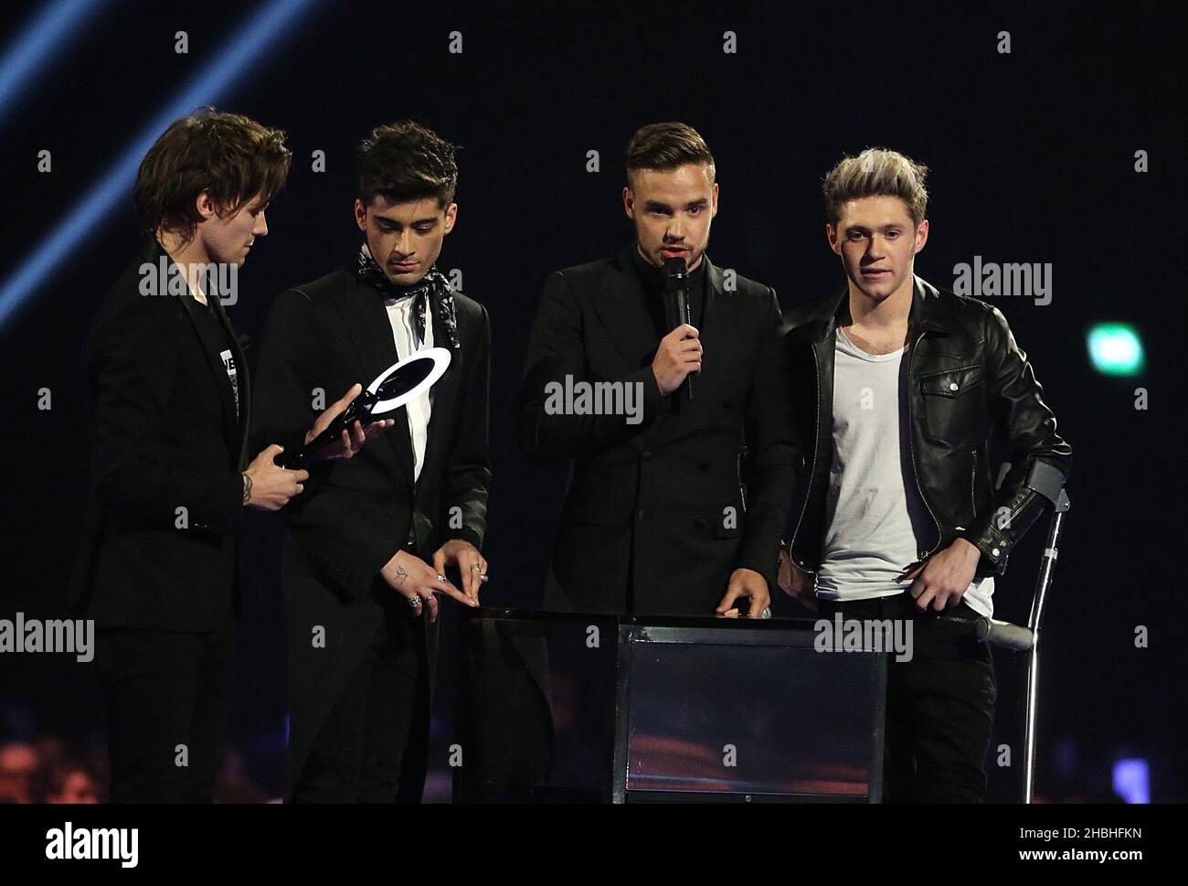 One Direction on stage with the award for Critics' Choice during the ...
