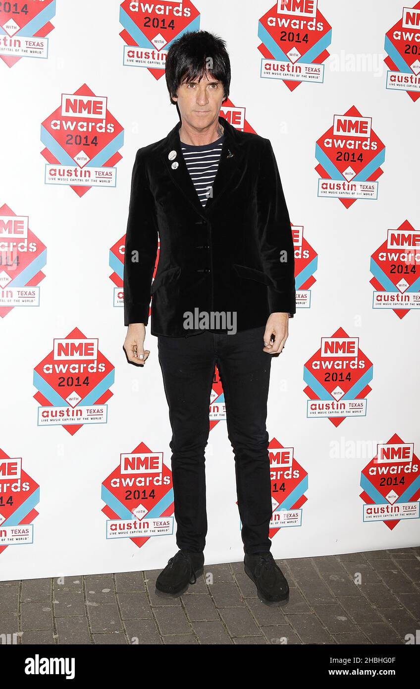 Johnny Marr attending the NME Awards arrivals at the 02 Brixton Academy ...