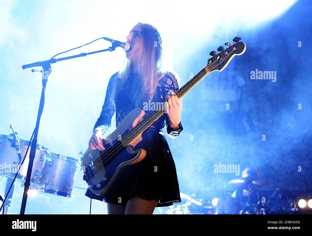 Este Haim performs on stage with Haim at the 02 Brixton Academy in ...