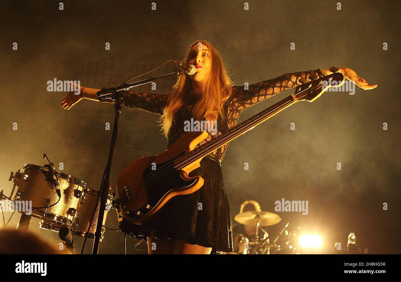 Este Haim performs on stage with Haim at the 02 Brixton Academy in ...