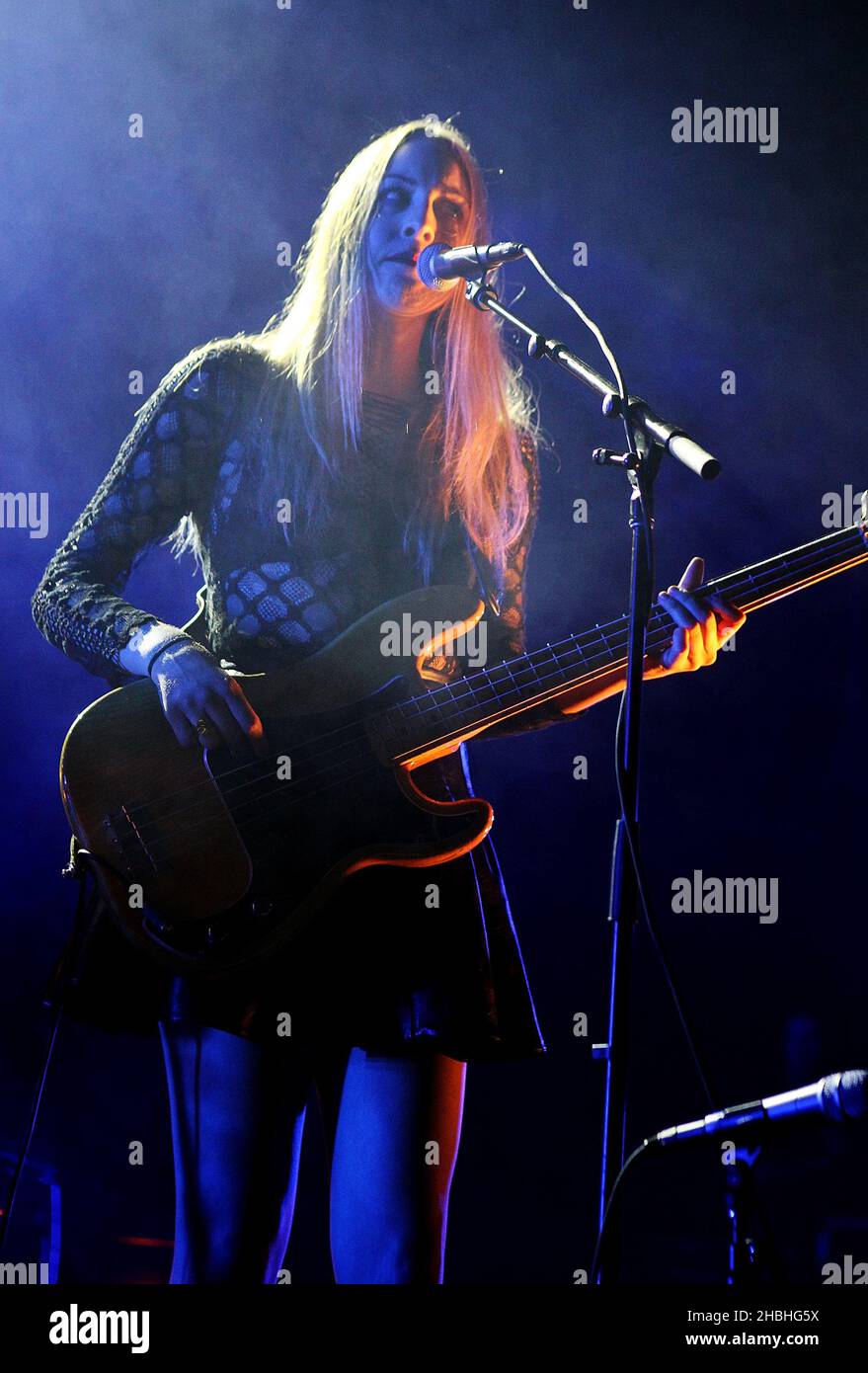 Este Haim performs on stage with Haim at the 02 Brixton Academy in ...