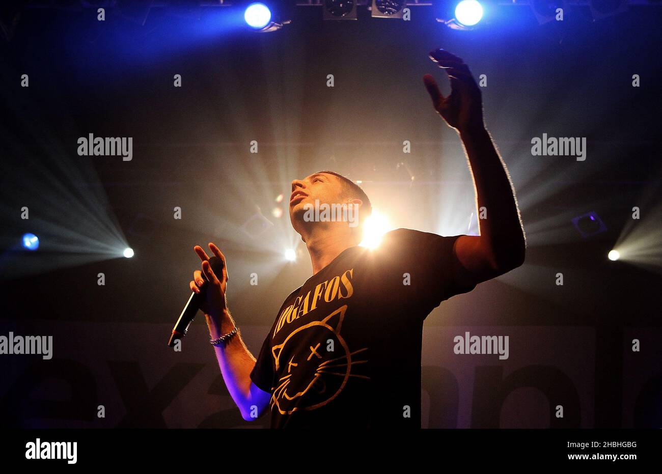 Elliot John Gleave of Example performs on stage at Koko,Camden in ...