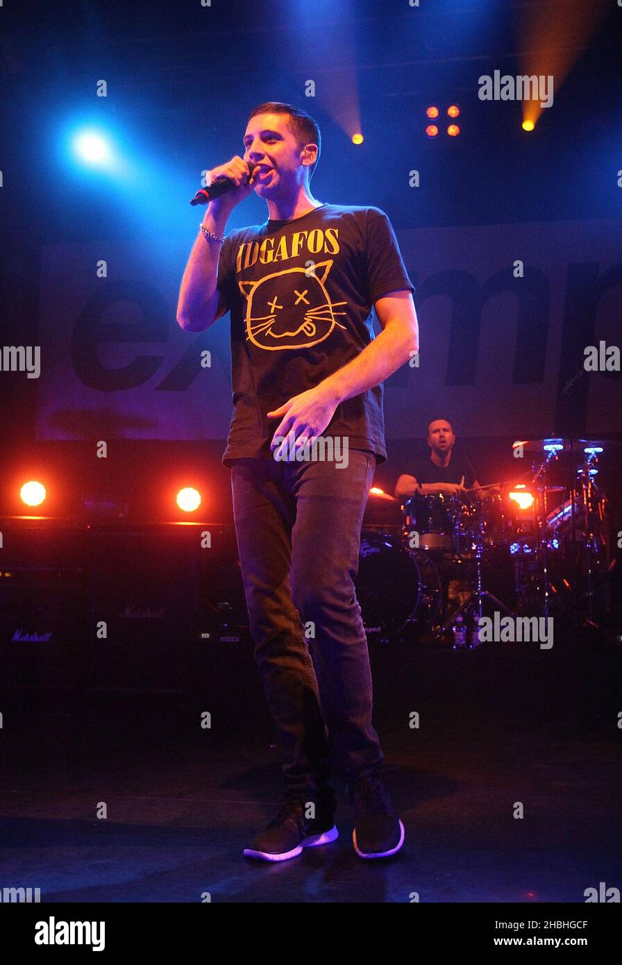 Elliot John Gleave of Example performs on stage at Koko,Camden in ...