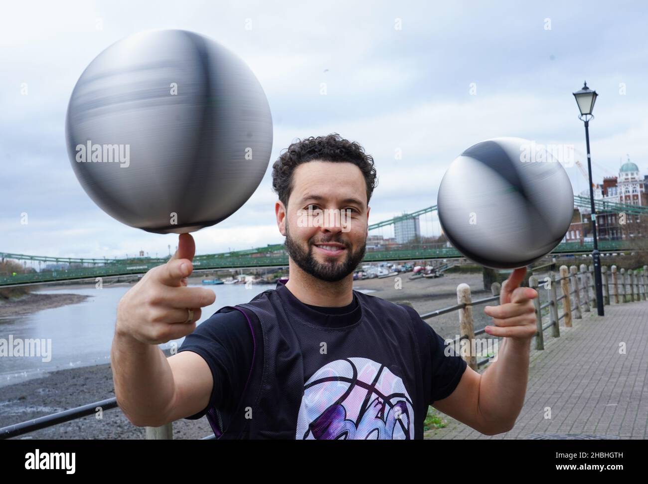 Showcase (Basketball Freestyler) during a photo call for the 360 ...