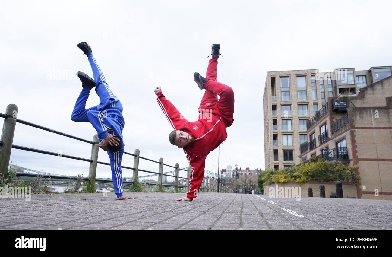 Bboy Daz and Bboy Shahi during a photo call for the 360 Allstars 'urban ...