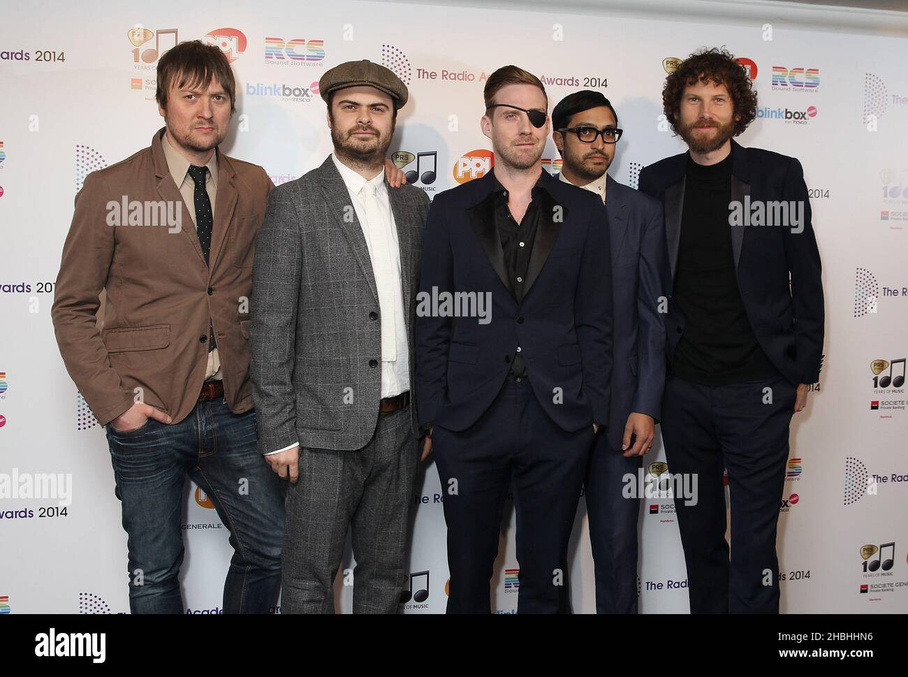 Ricky Wilson (centre) and the Kaiser Chiefs attend The Radio Academy ...