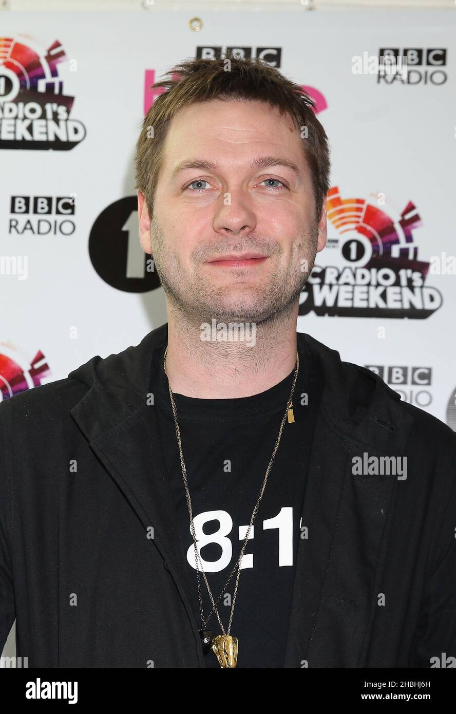 Tom Meighan of Kasabian poses backstage during the BBC Radio 1 Big ...