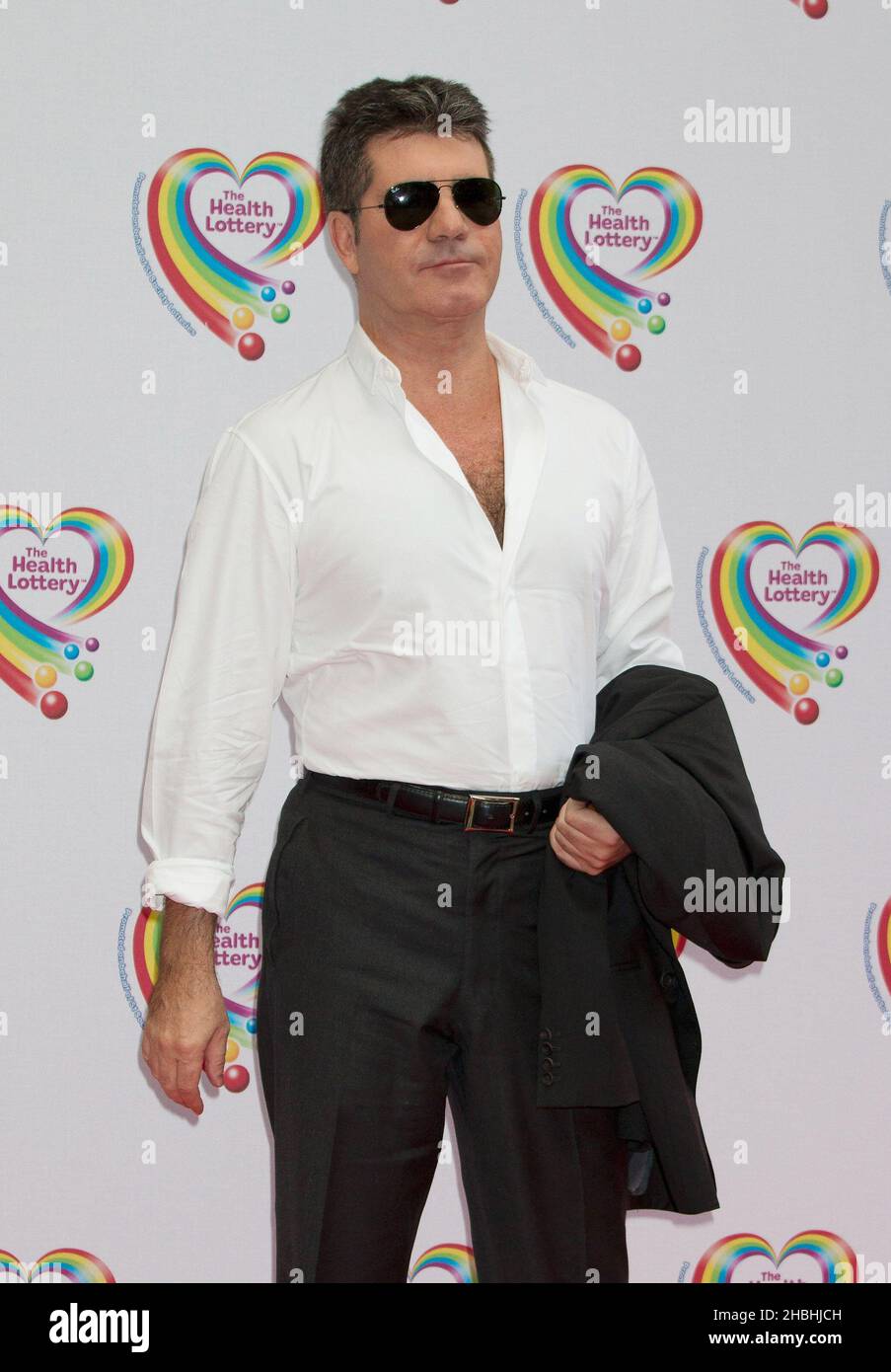 Simon Cowell arriving at The Health Lottery Tea Party at the Savoy ...