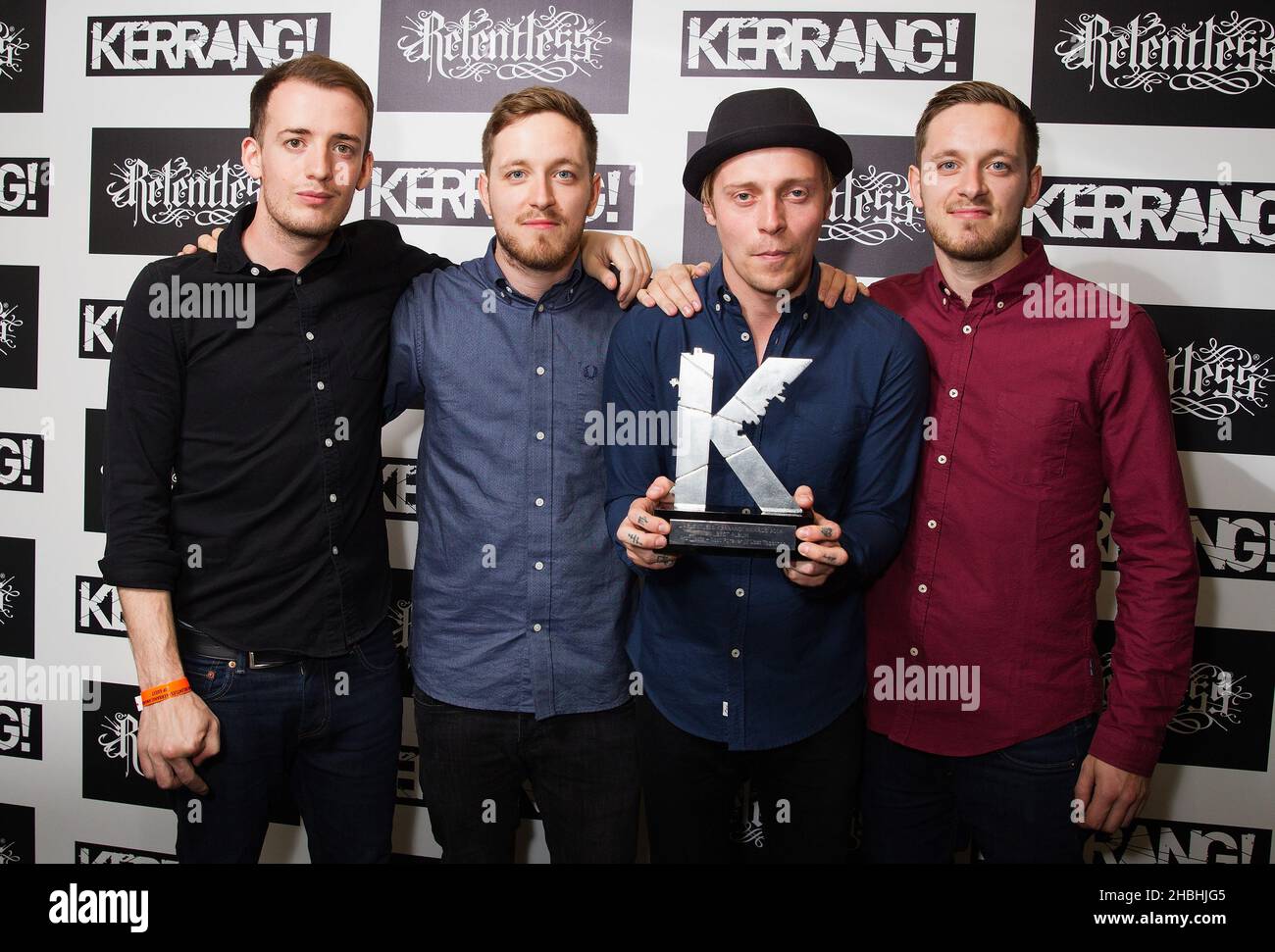 The Architects win the Best Album Award in the Awards Room at the ...