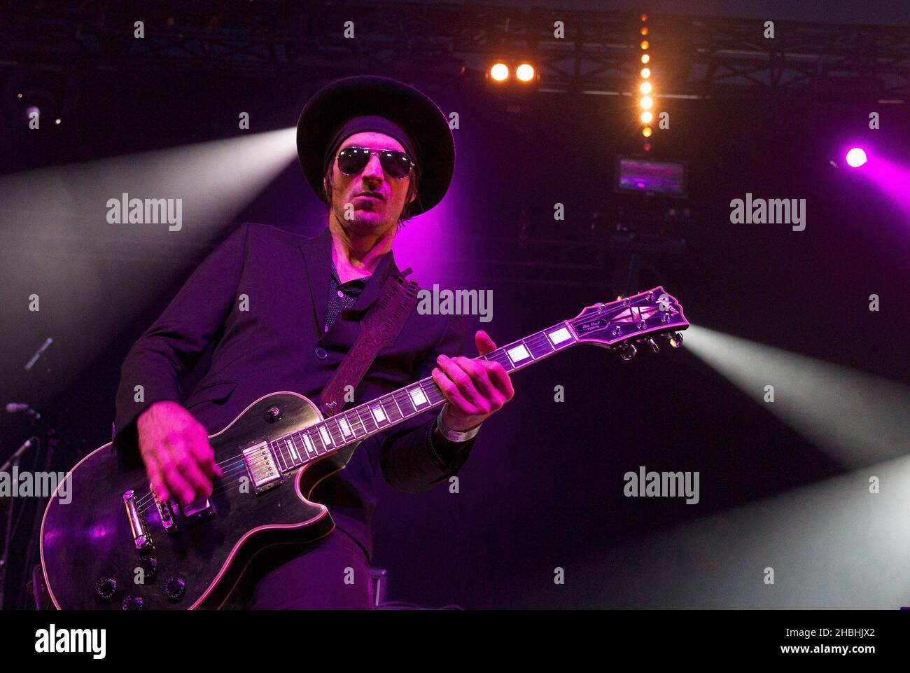 Jeff Angell performs on stage with Walking Papers at the Calling ...