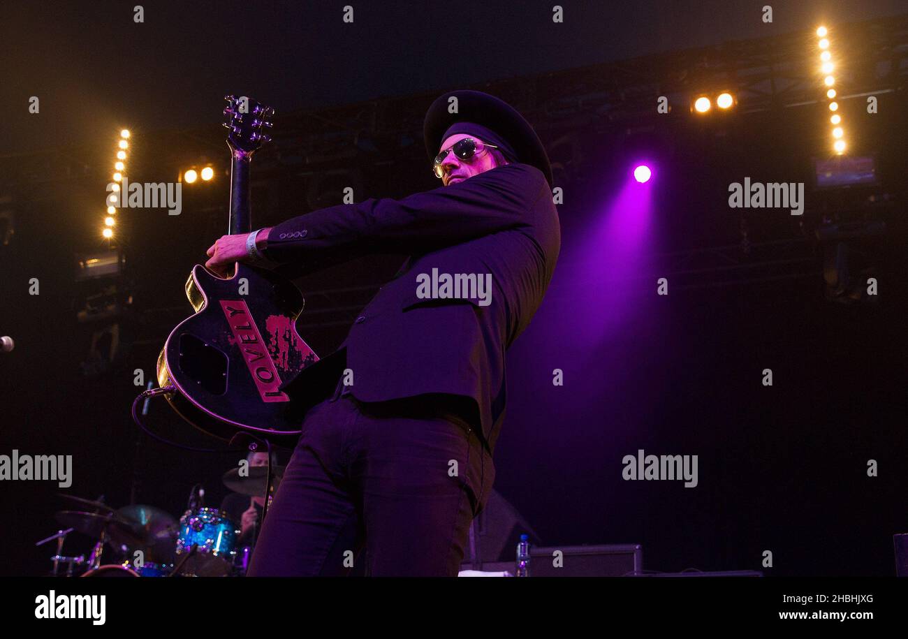 Jeff Angell performs on stage with Walking Papers at the Calling ...