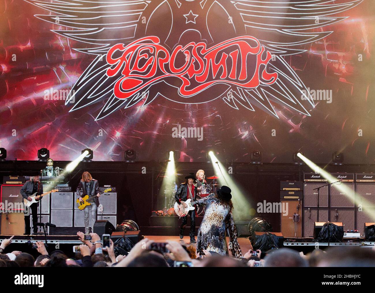 Aerosmith perform and headline Day 1 on stage at the Calling Festival ...