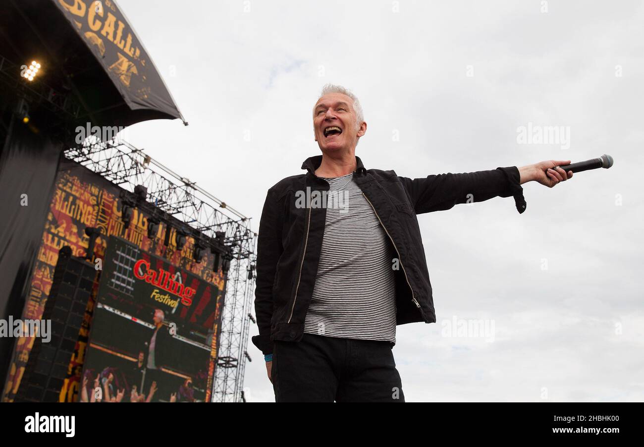 Danny Bowes performs with Thunder on stage at the Calling Festival on ...