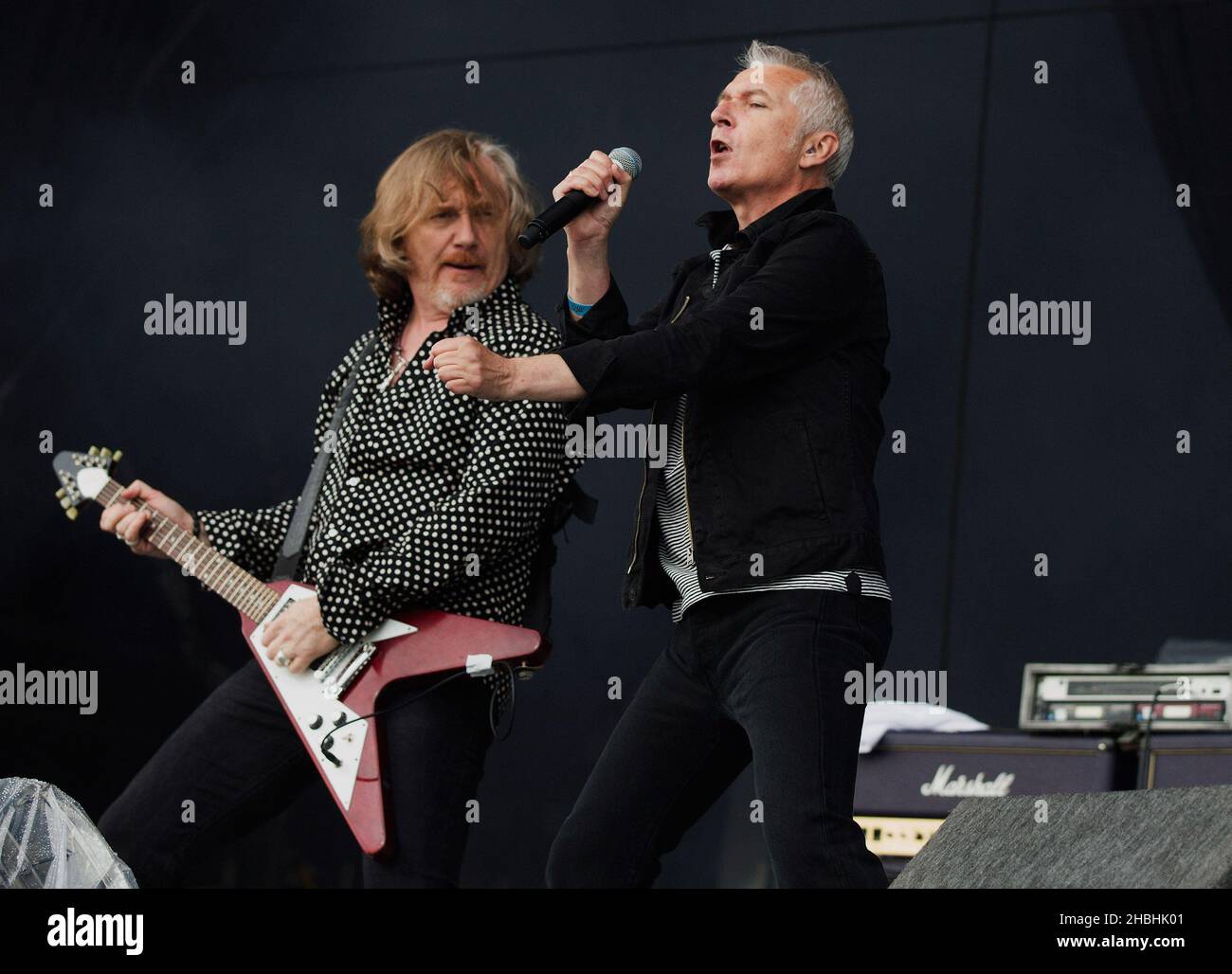 Luke Morley and Danny Bowes perform on stage with Thunder at the ...