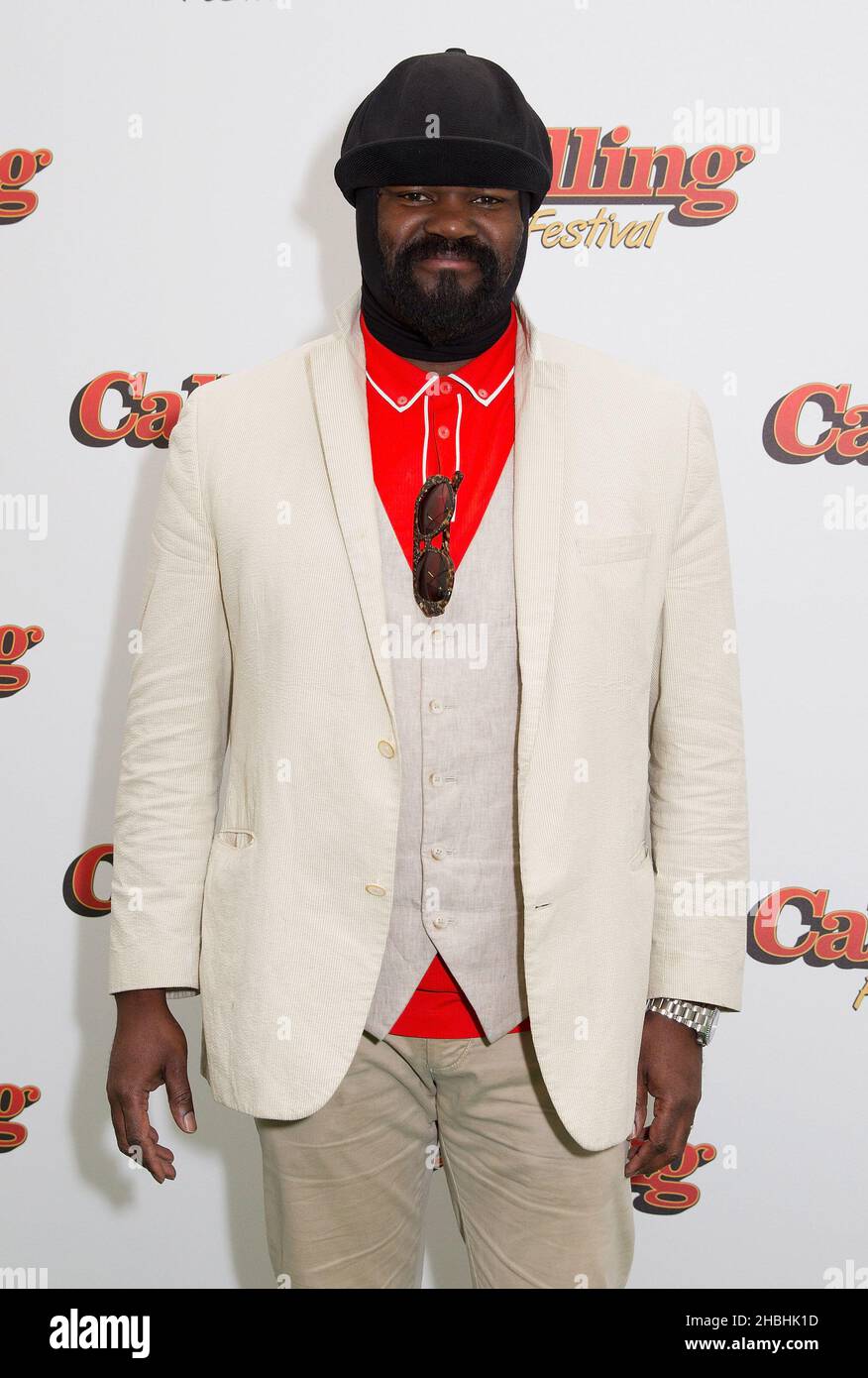 Greg Porter poses backstage on Day 2 at the Calling Festival on Clapham ...