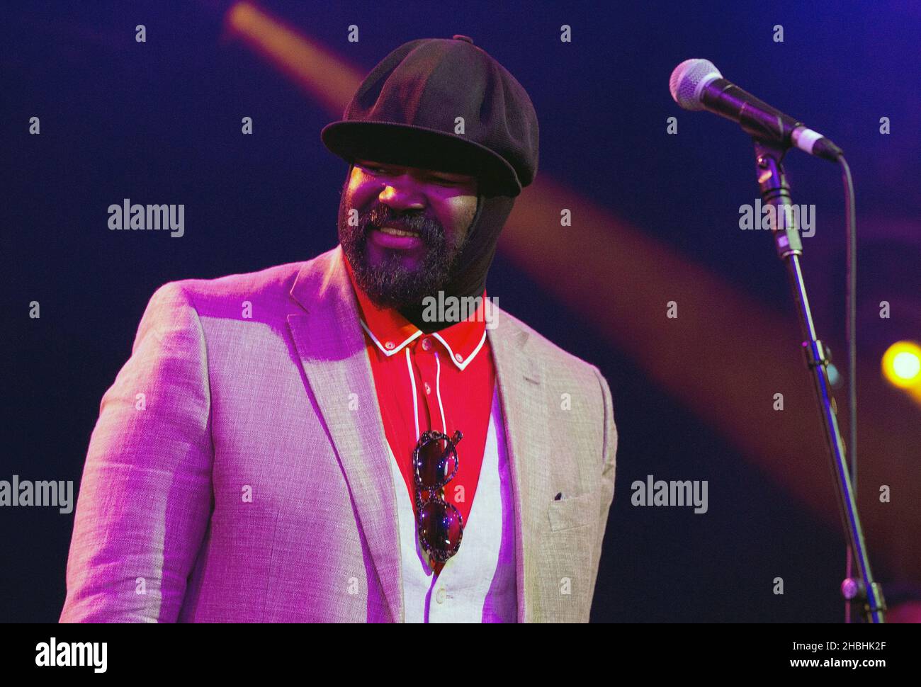 Greg Porter performing on stage of Day 2 at the Calling Festival on ...