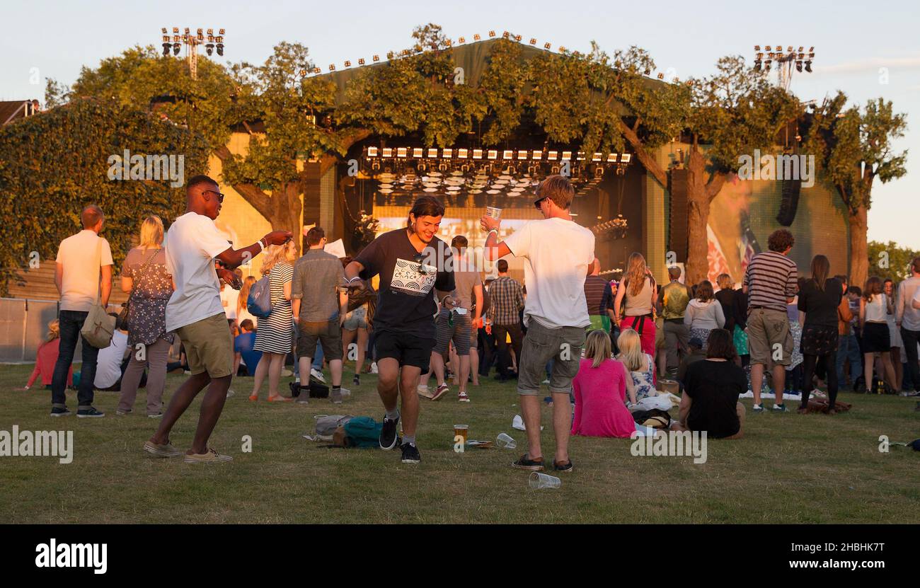 Arcade Fire stage and crowd general view at the British Summer Time at ...