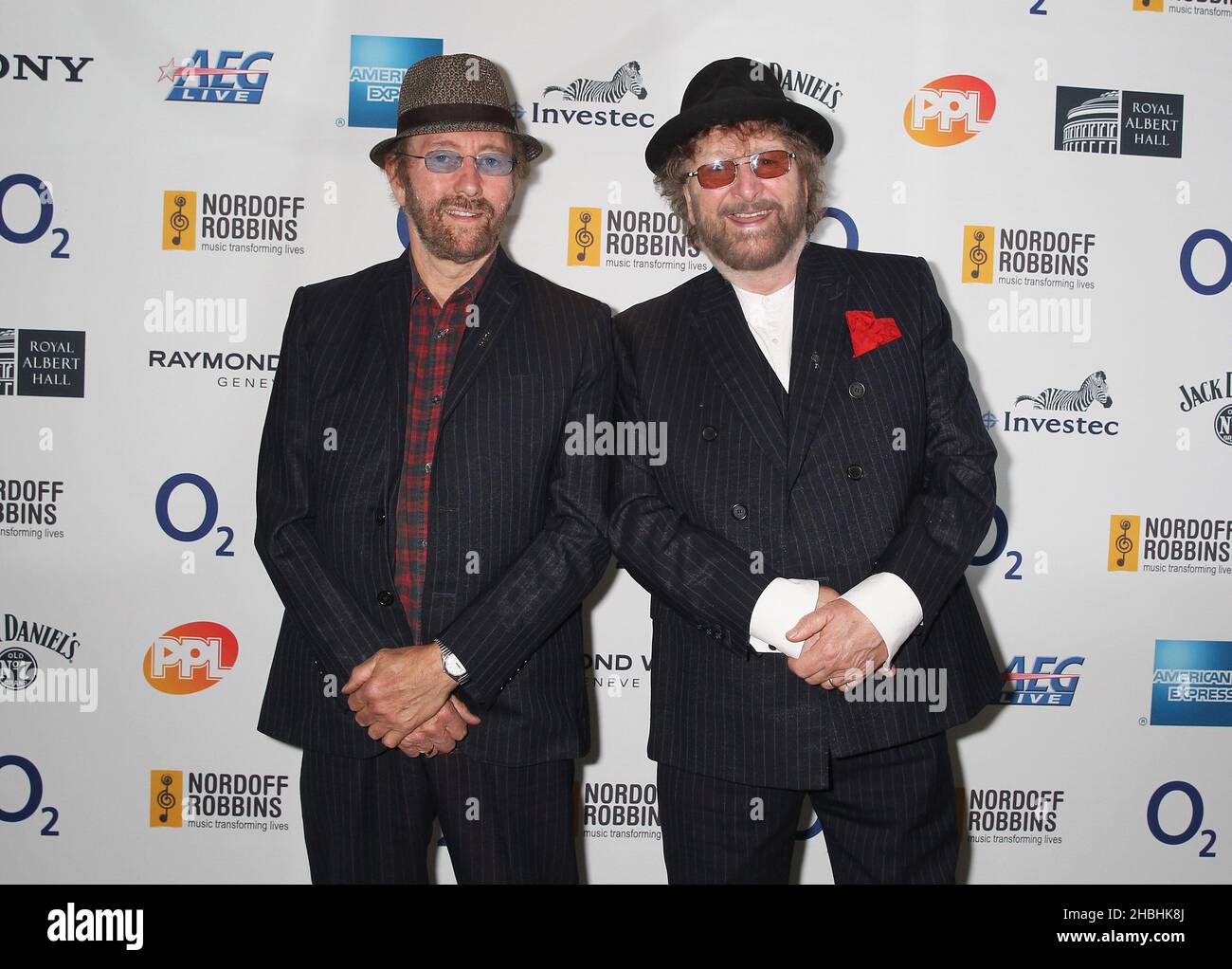 Dave Peacock (l) and Chas Hodges of Chas and Dave arriving at the ...