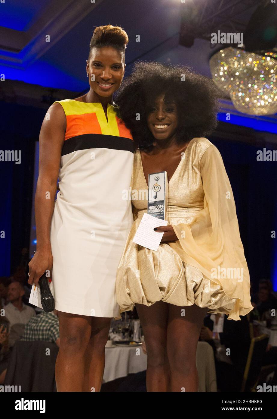 Denise Lewis with Laura Mvula who wins the Jack Daniel's Best Newcomer ...