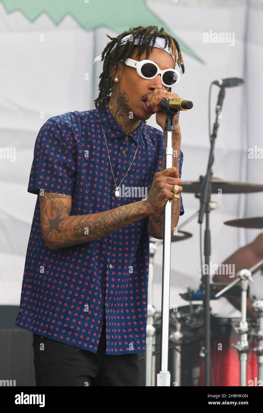Wiz Khalifa performs on stage at Wireless Festival in Finsbury Park in ...