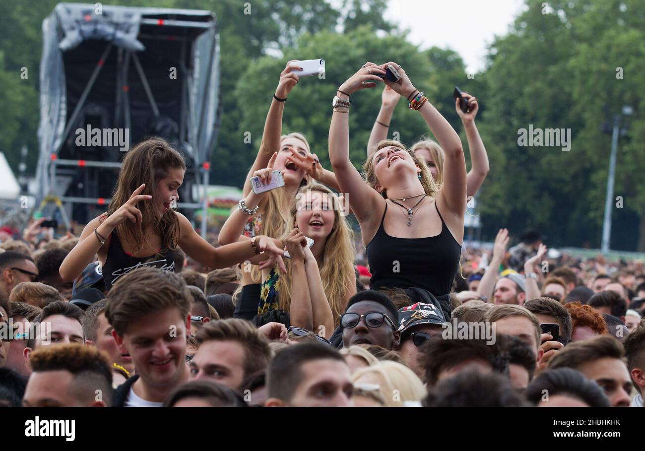 Fans in the crowd at Wireless Festival in Finsbury Park in London Stock ...