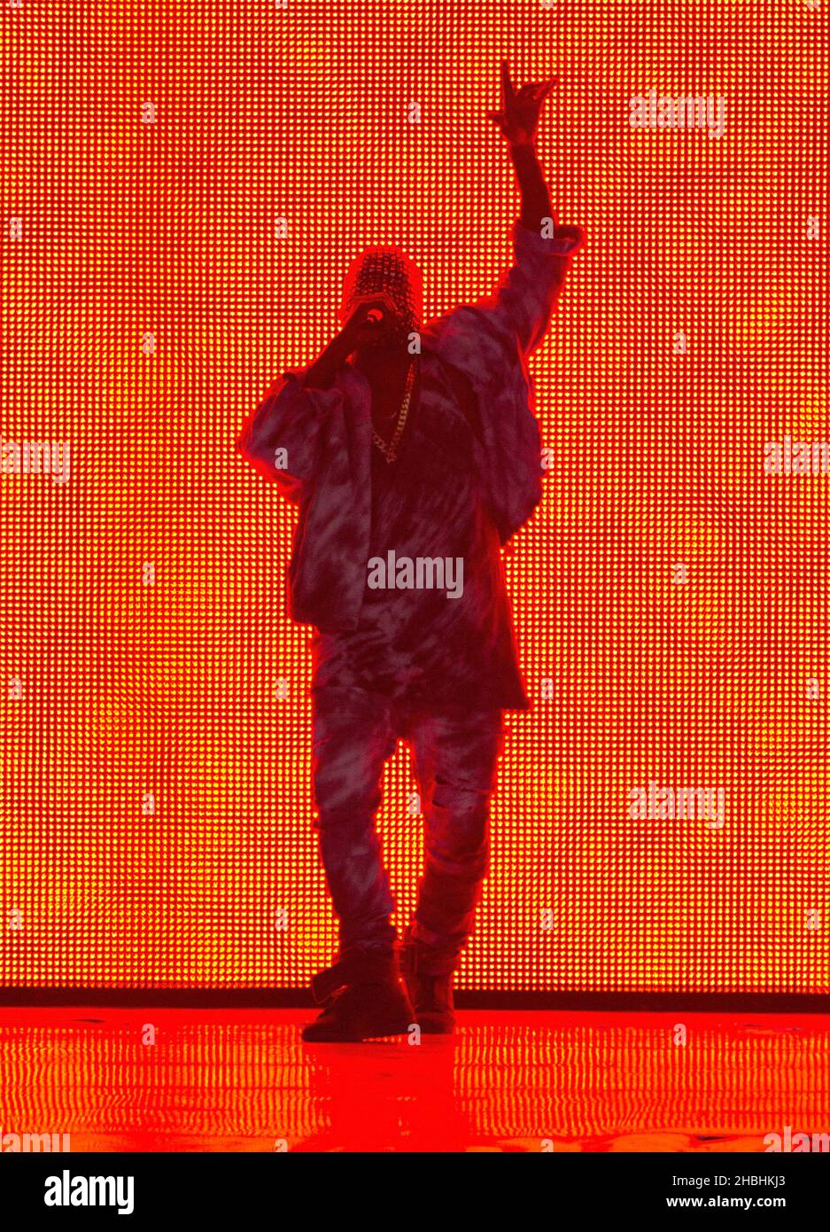 Kanye West performs on stage at Wireless Festival in Finsbury Park in ...