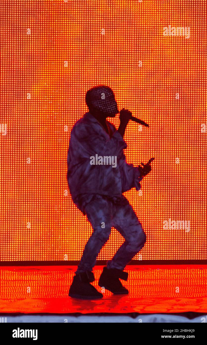 Kanye West performs on stage at Wireless Festival in Finsbury Park in ...