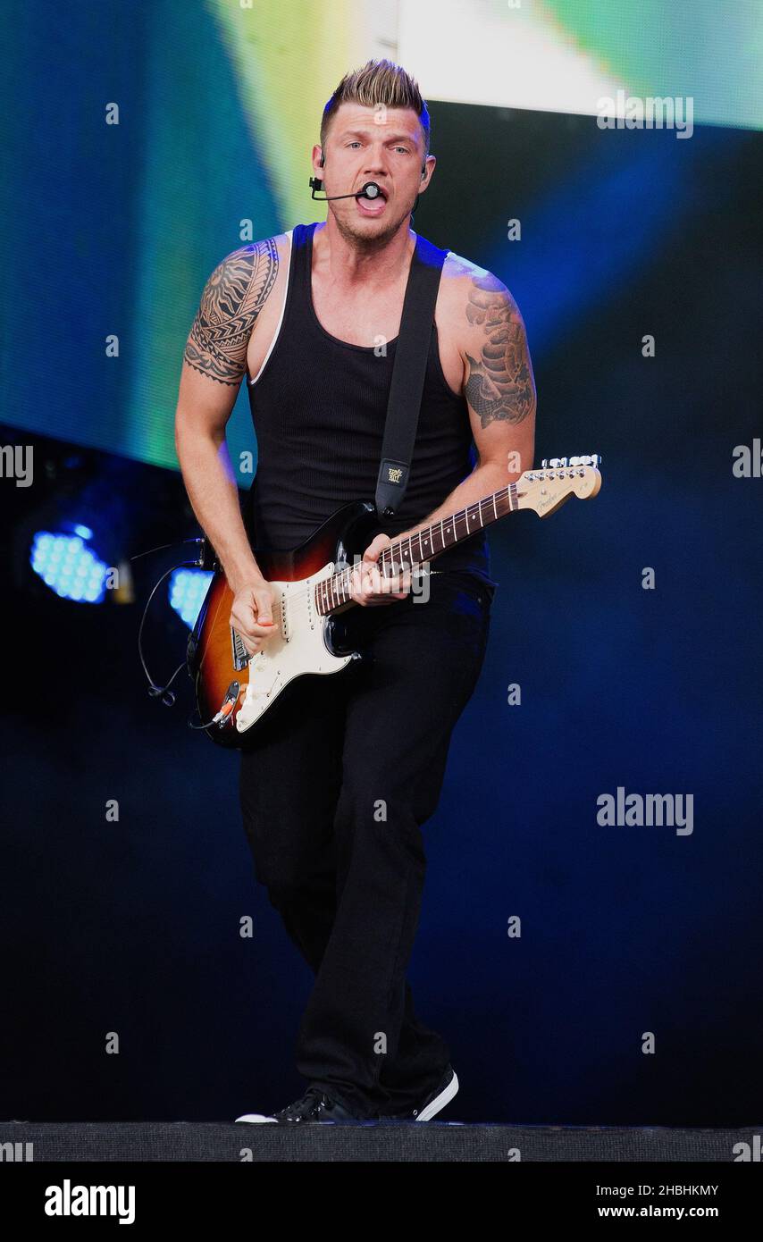 Nick Carter of the Backstreet Boys perform on stage at Barclaycard ...