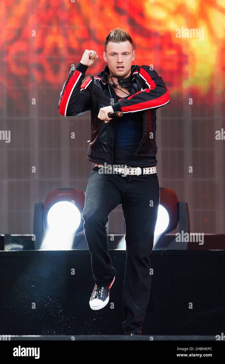 Nick Carter of Backstreet Boys performs on stage at Barclaycard British ...