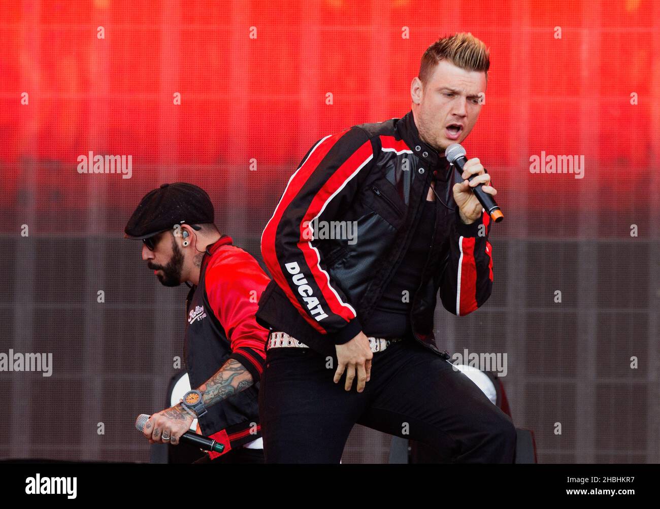 Alexander James McLean and Nick Carter of Backstreet Boys perform on ...