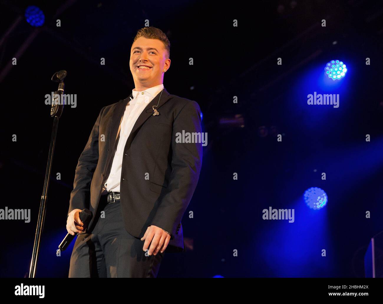 Sam Smith performs on stage at the Somerset House Series in London ...