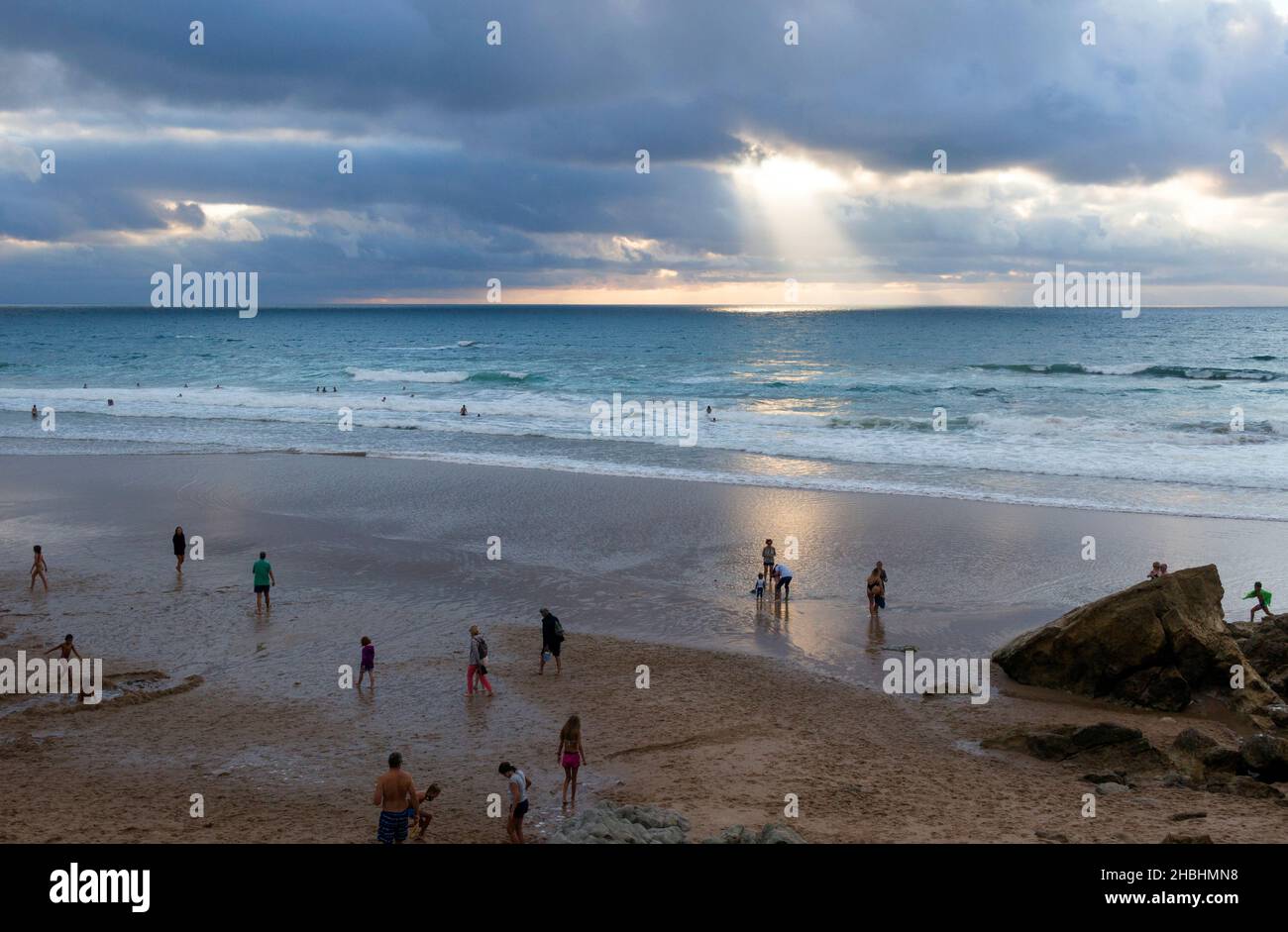 Sunset, Ilbarritz beach. Basque Country, Pyrenees-Atlantiques, France ...