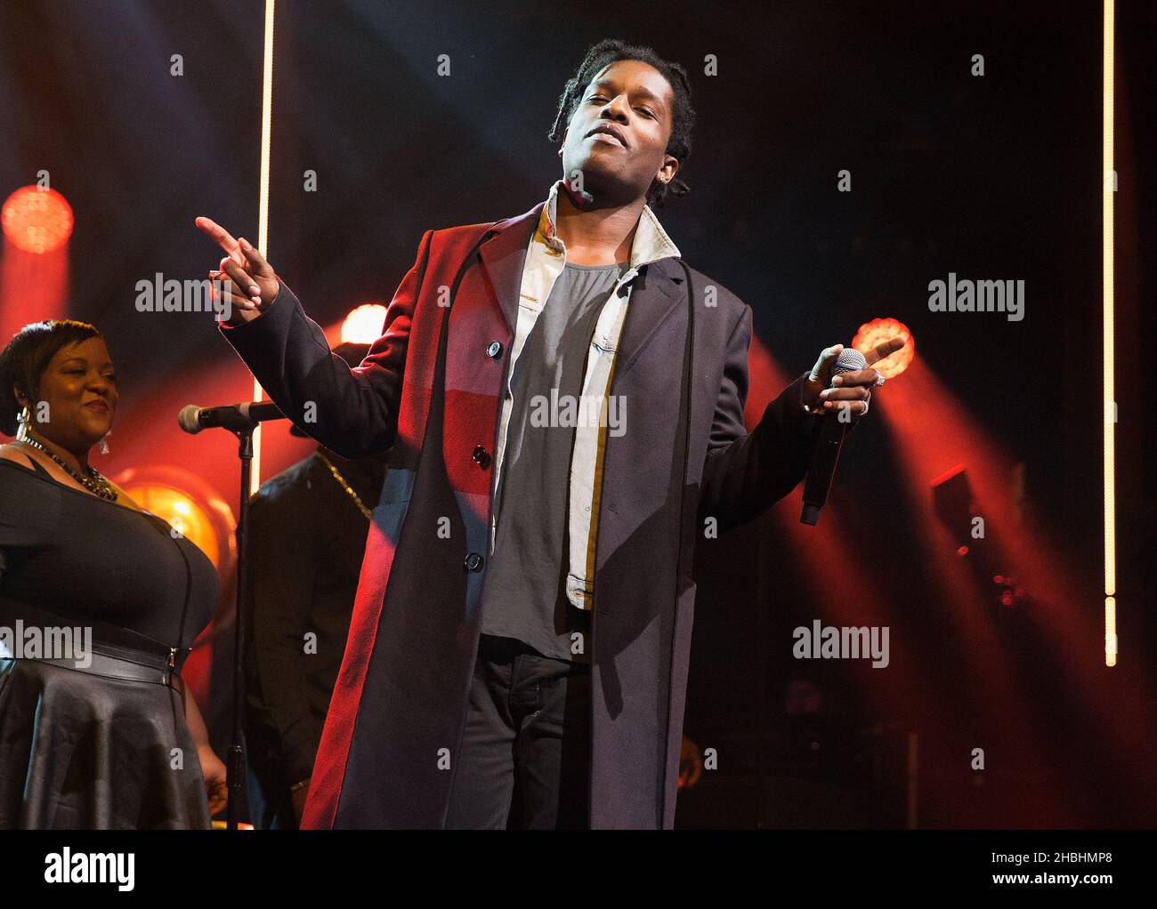 ASAP Rocky guests on stage with Sam Smith at the iTunes festival at the ...