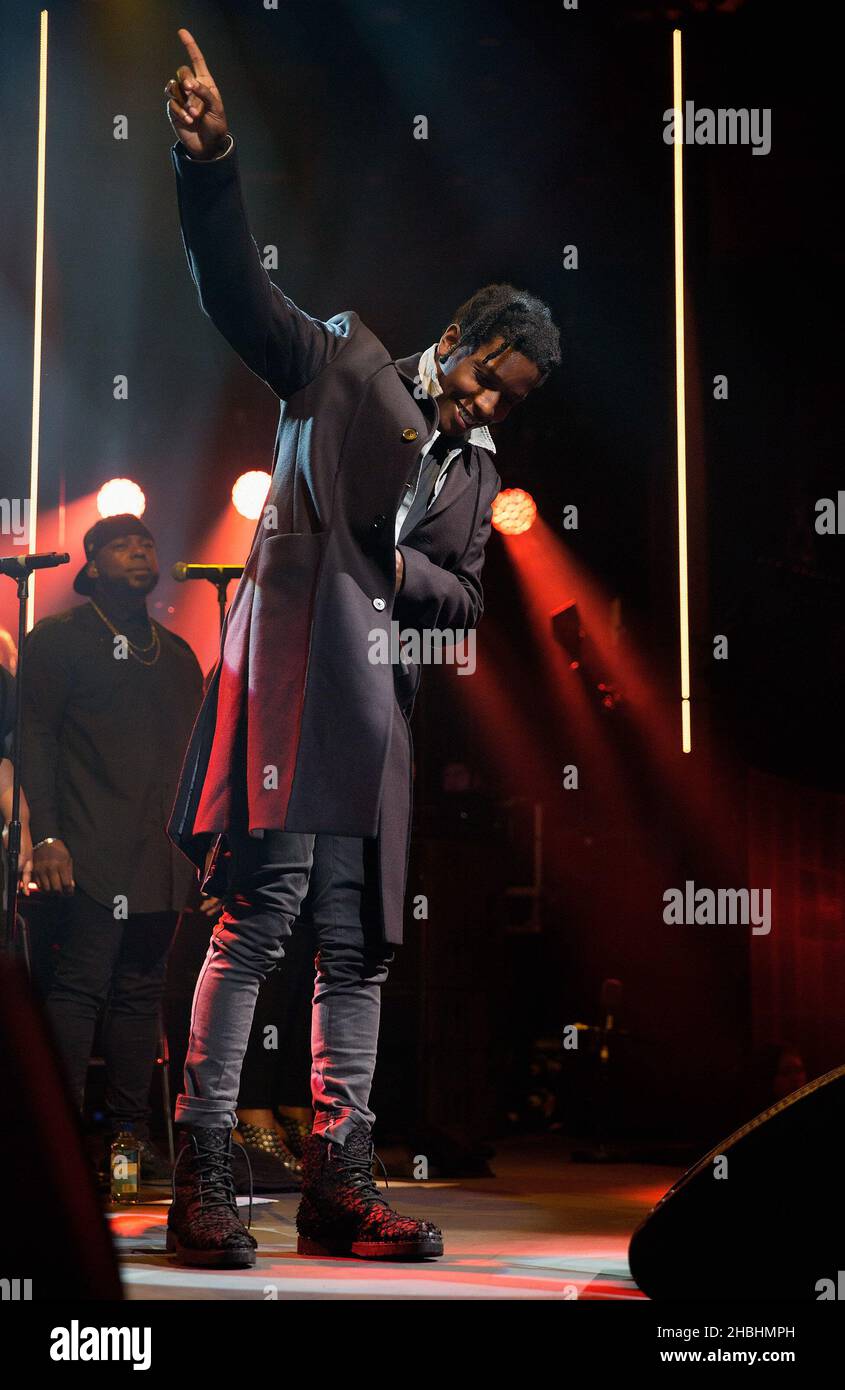 ASAP Rocky guests on stage with Sam Smith at the iTunes festival at the ...