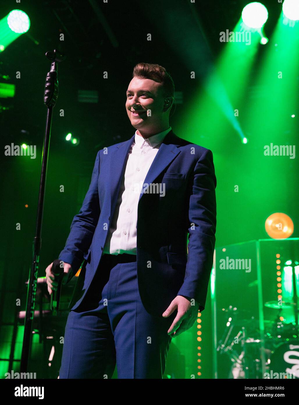 Sam Smith's performs on stage at the iTunes festival at the Roundhouse ...