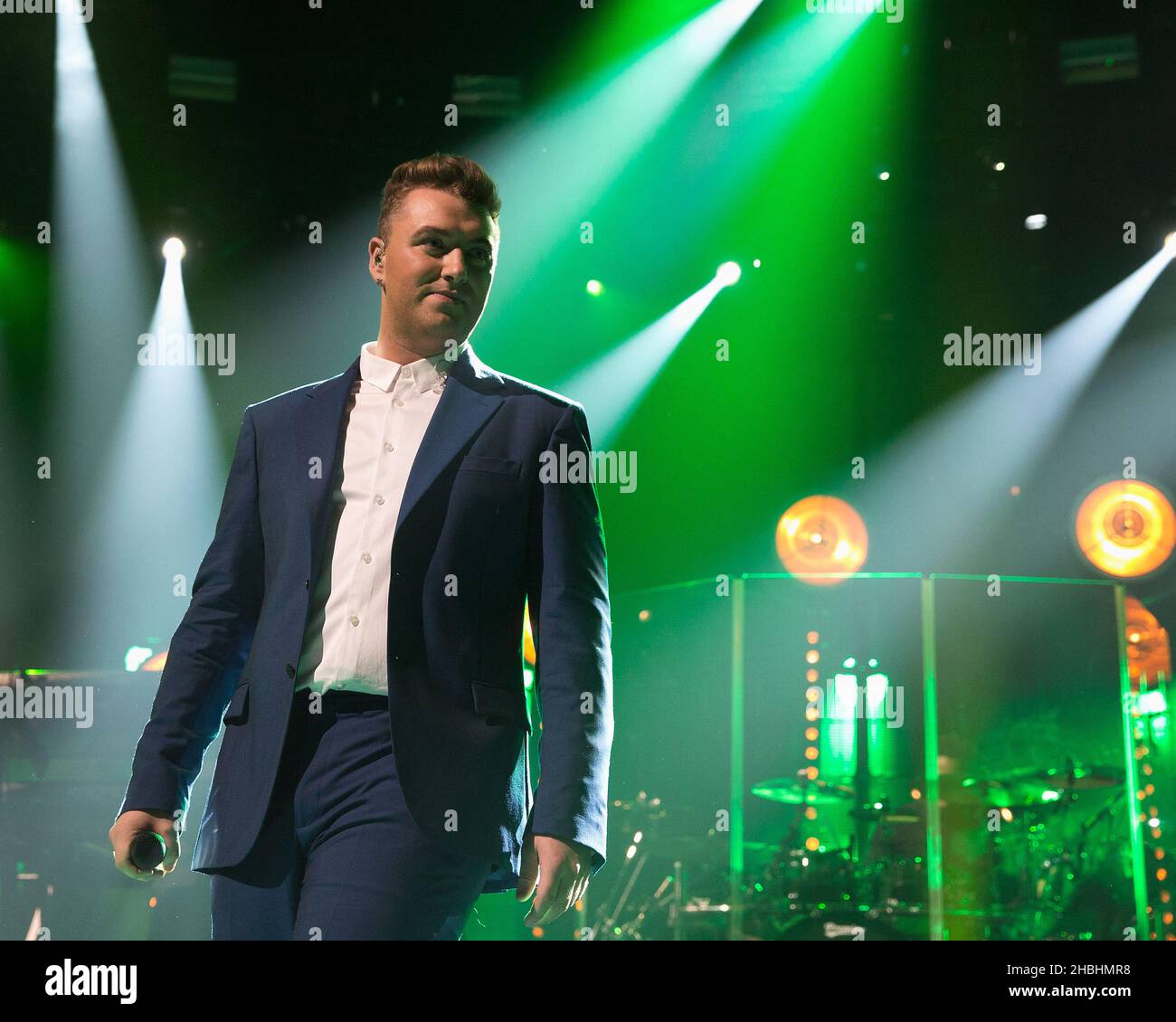 Sam Smith's performs on stage at the iTunes festival at the Roundhouse ...