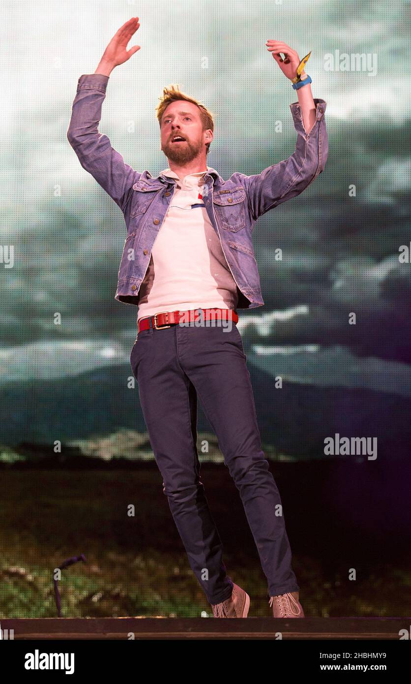 Ricky Wilson of the Kaiser Chiefs performs on stage at the Invictus ...