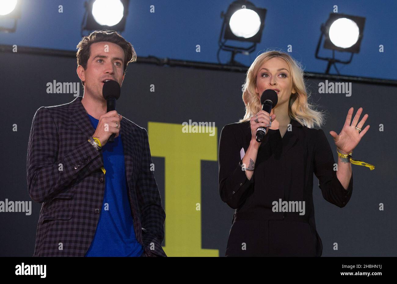 Nick Grimshaw and Fearne Cotton on stage at the Invictus Games Closing ...