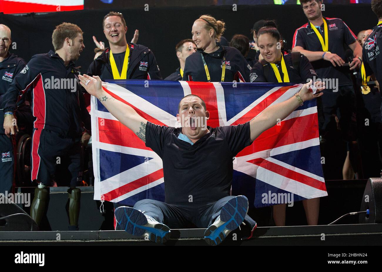 Team GB on stage at the Invictus Games Closing Ceremony at the Queen ...