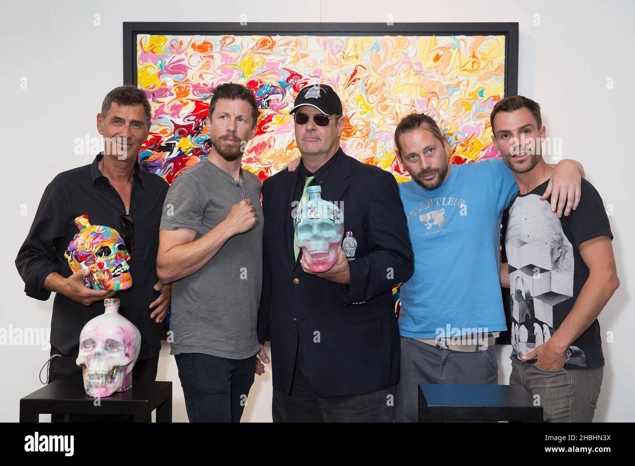 (L-R) Artists Eduardo Guelfenbein,Bob Gibson with centre actor Dan ...