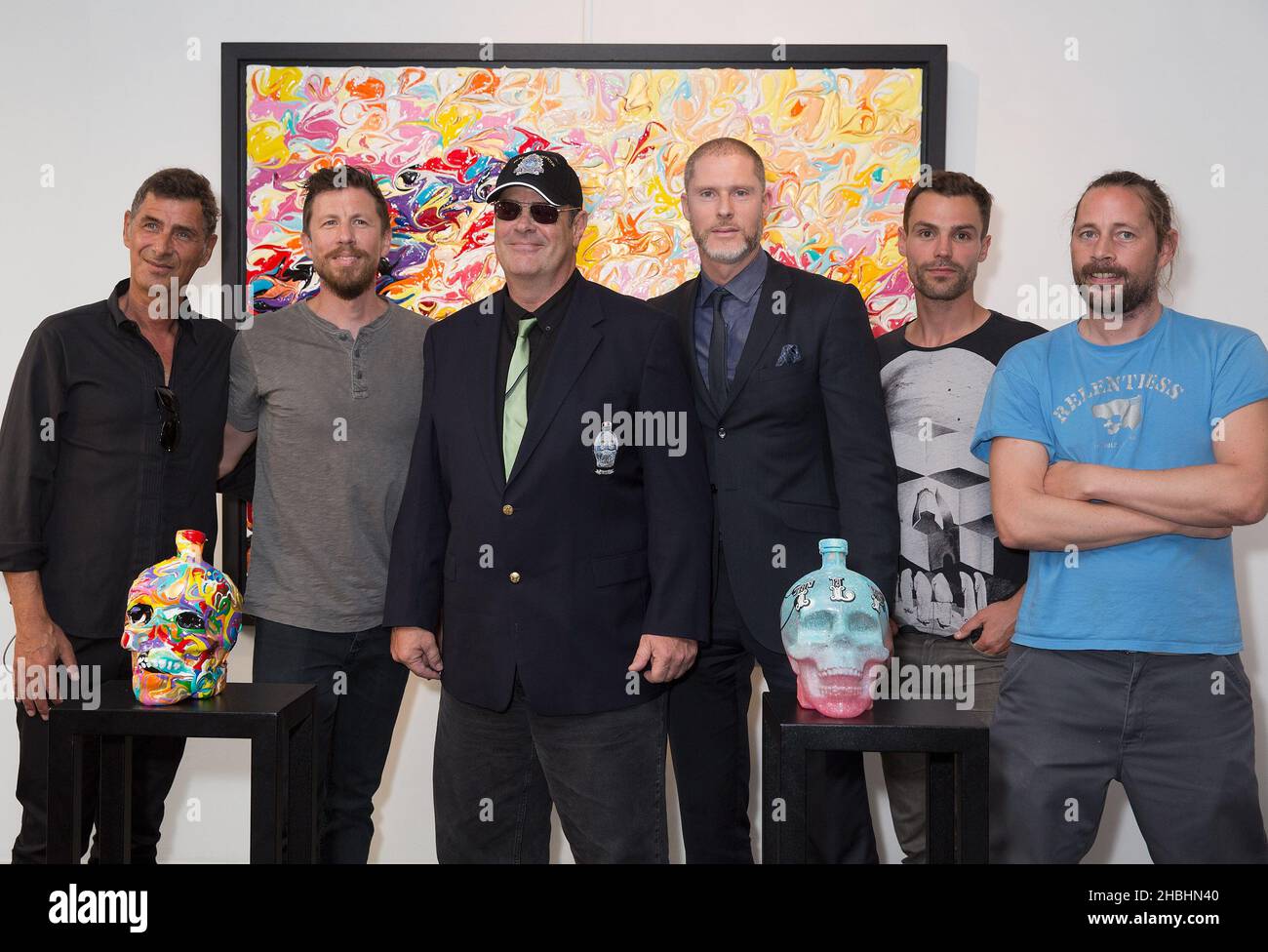 (L-R) Artists Eduardo Guelfenbein,Bob Gibson with centre actor Dan ...