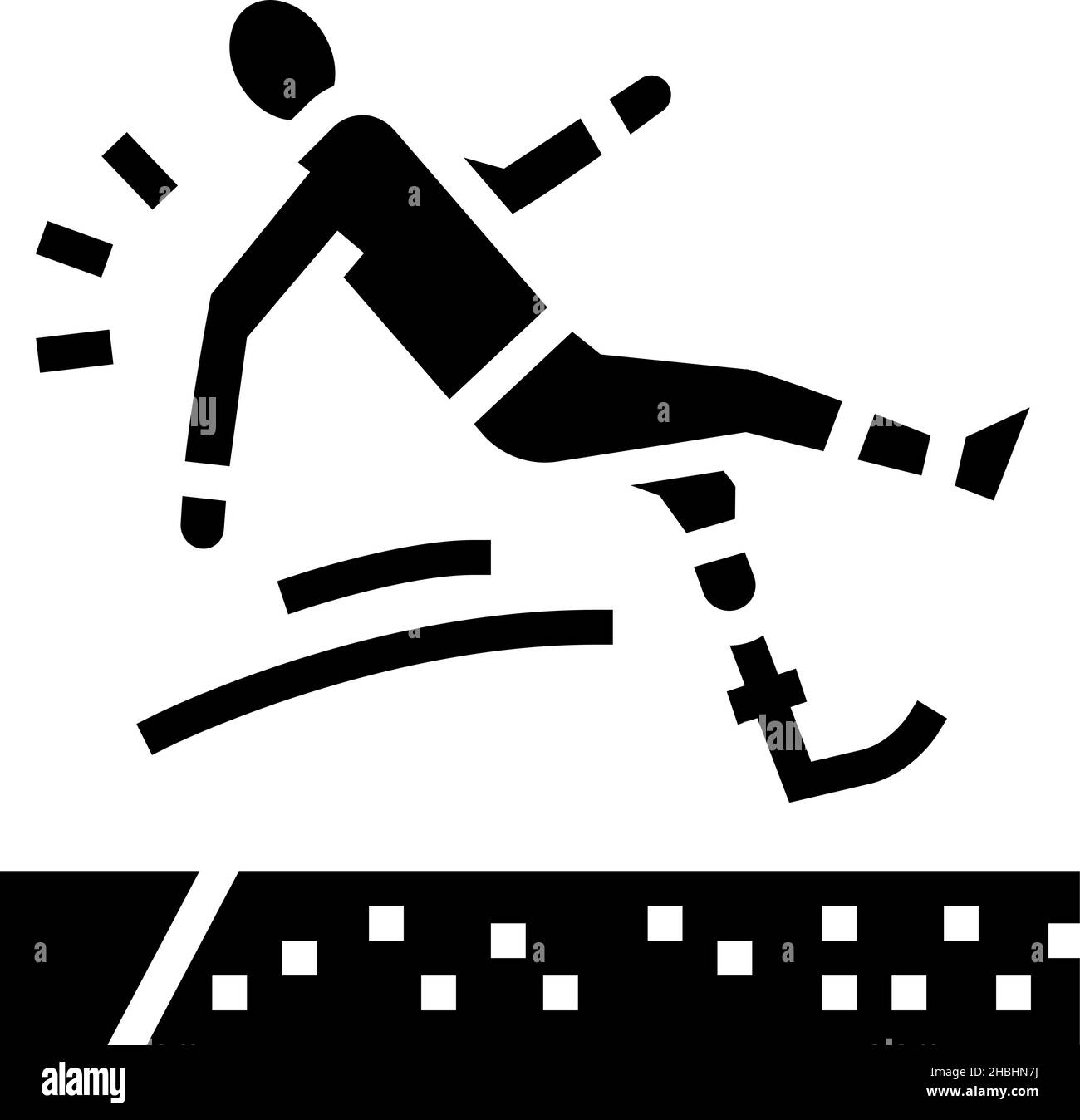 broad jump handicapped athlete glyph icon vector illustration Stock ...